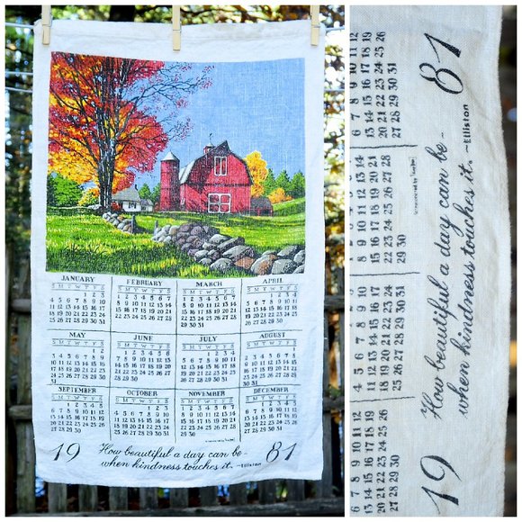 Vintage | Wall Decor | Vtg 981 Country Farm Red Barn Stone Wall ...